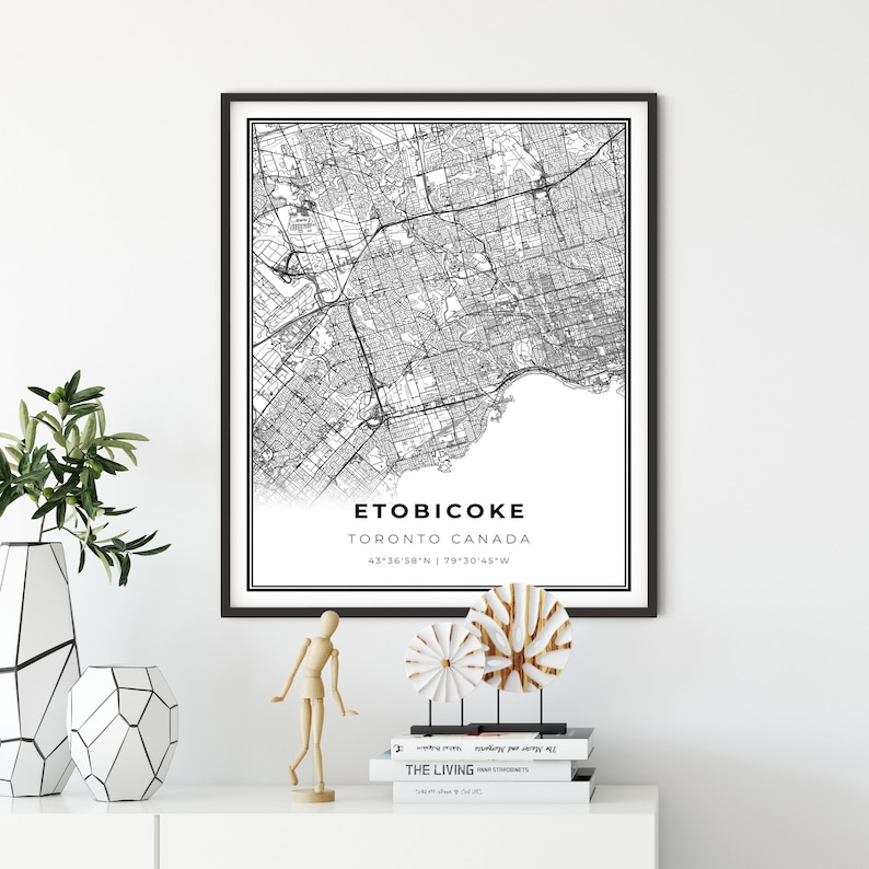 Etobicoke Map Print Toronto Ontario ON Canada Map Art Poster - Etsy