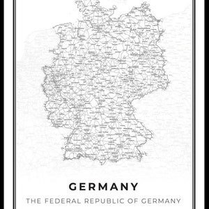Germany Map Poster: Country Road Map Wall Art - Etsy