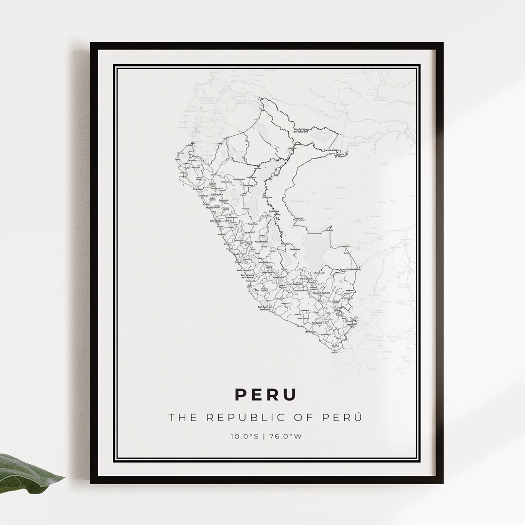 Peru Map Poster: Country Road Map Wall Art - Etsy
