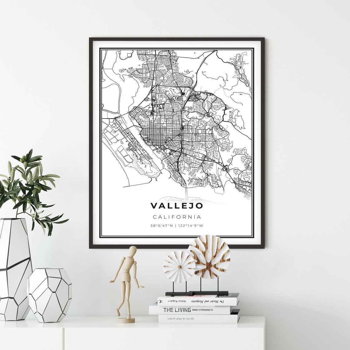 Vallejo Map Print California CA USA Map Art Poster City - Etsy