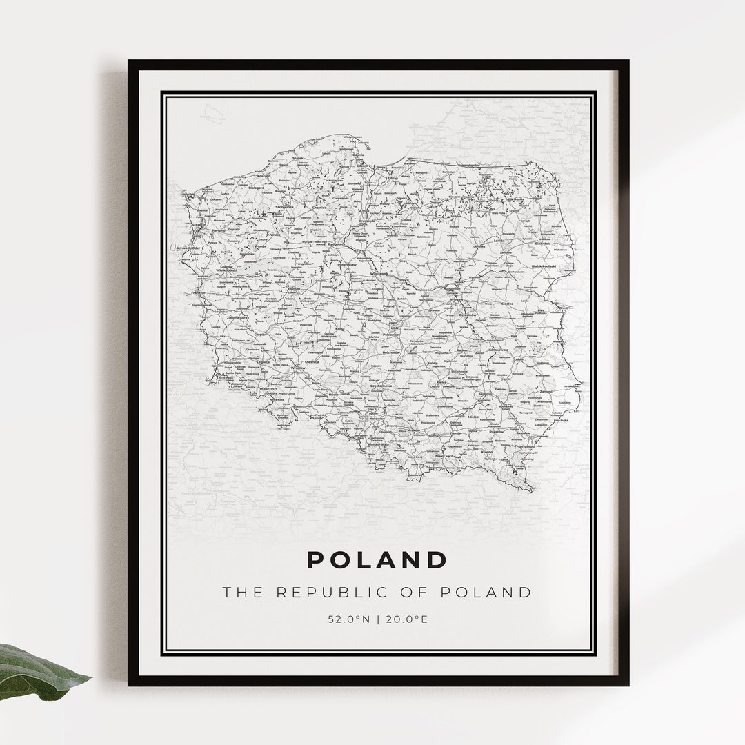 Poland Map Poster: Country Road Map Wall Art - Etsy