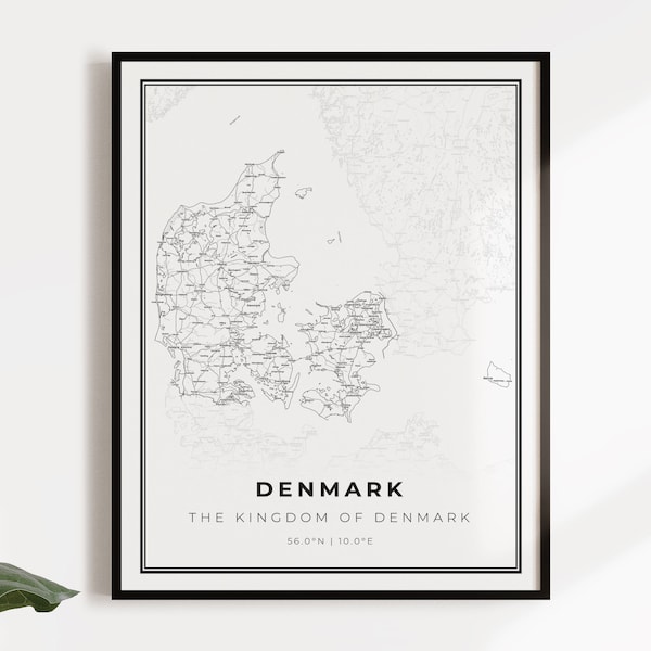 Denmark Map Poster - Etsy