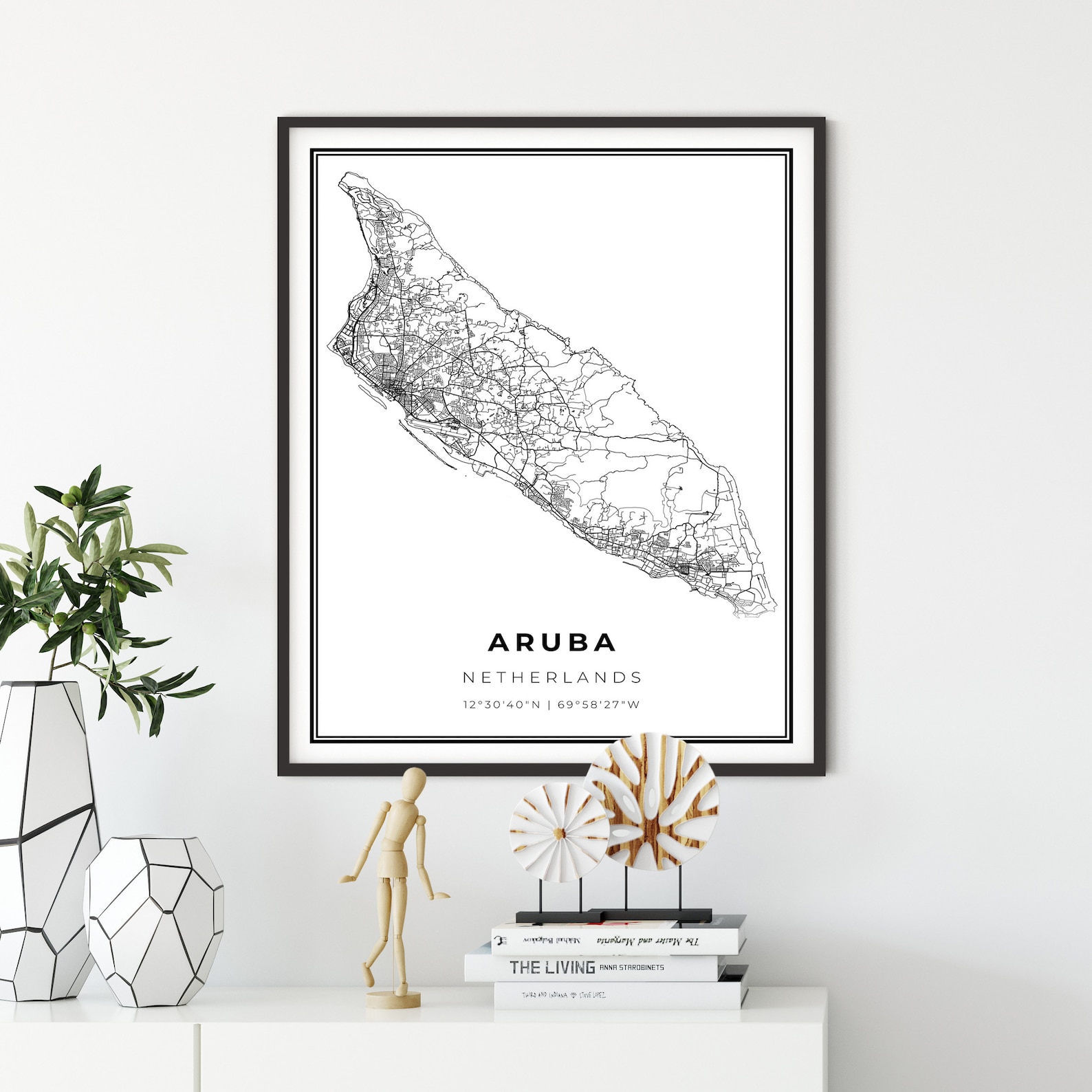 Aruba Map Print Netherlands Map Art Poster City Map Wall - Etsy