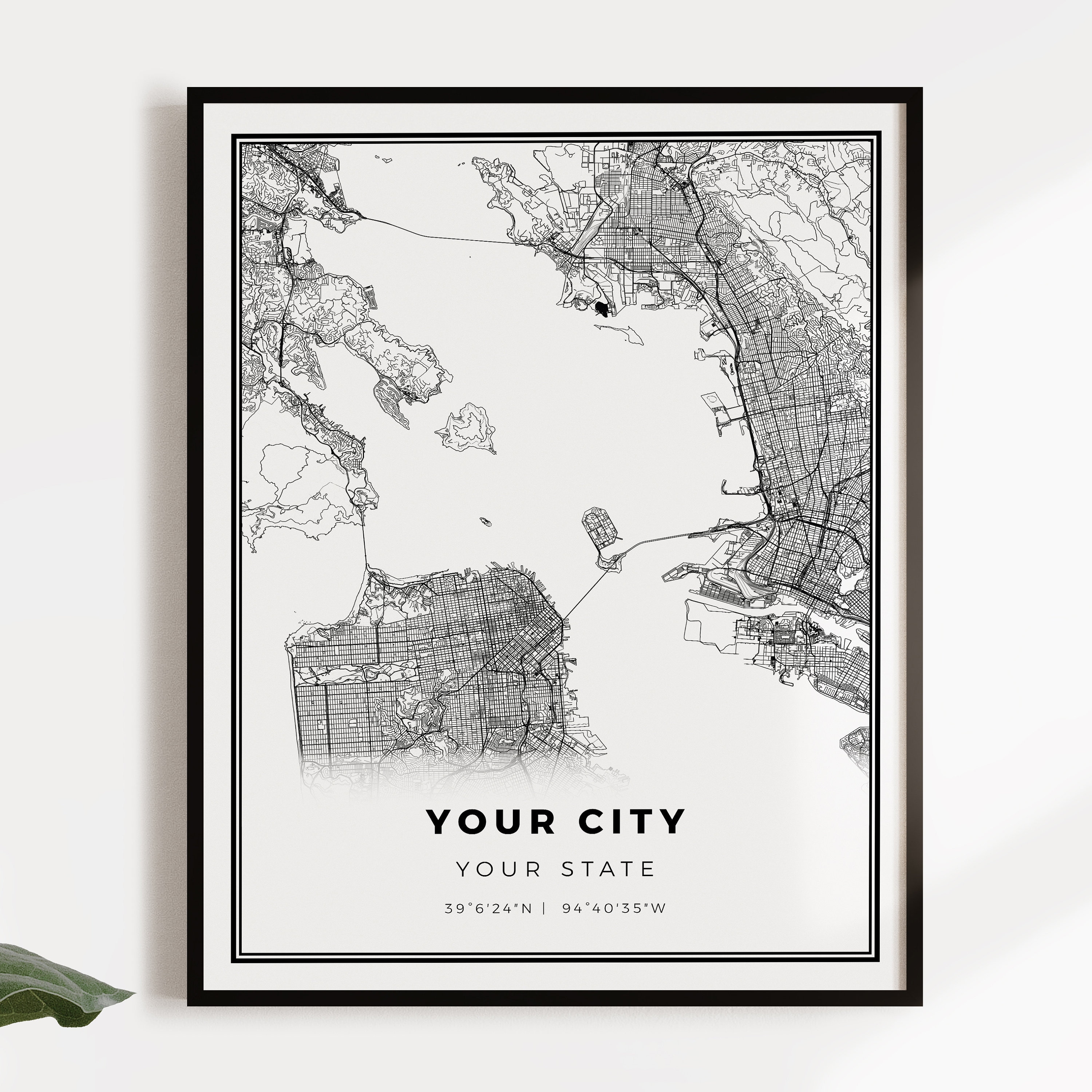 Digital Prints personalised print Personalised city map custom map city ...