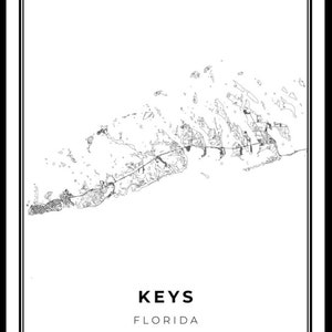 Florida Keys Map Art Print: Key West Street Map Wall Decor - Etsy