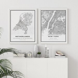 Netherlands Map Poster Print, Country Street Road Map Wall Art, Country ...
