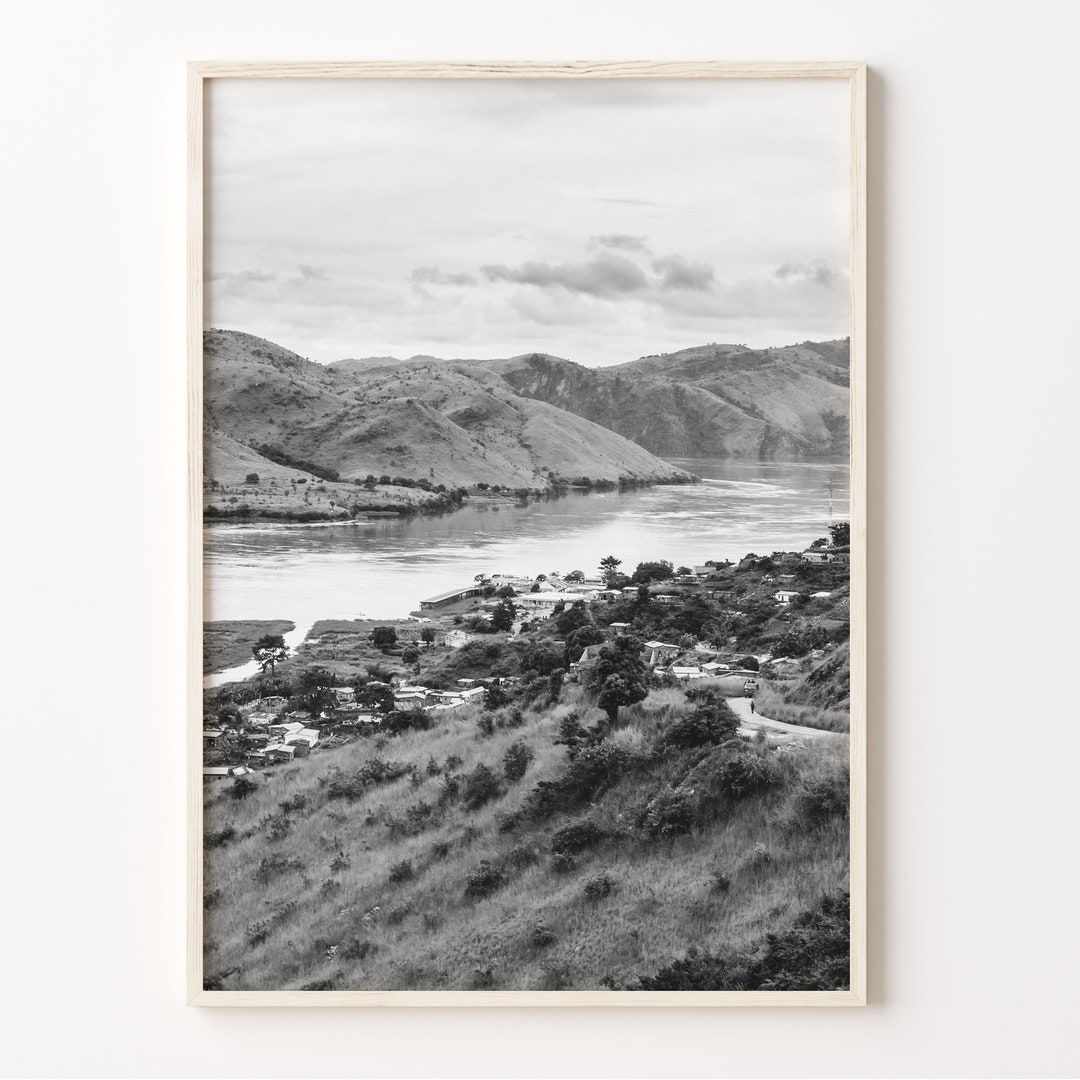 Congo Wall Art, Black and White Congo Print, Democratic Republic of the ...