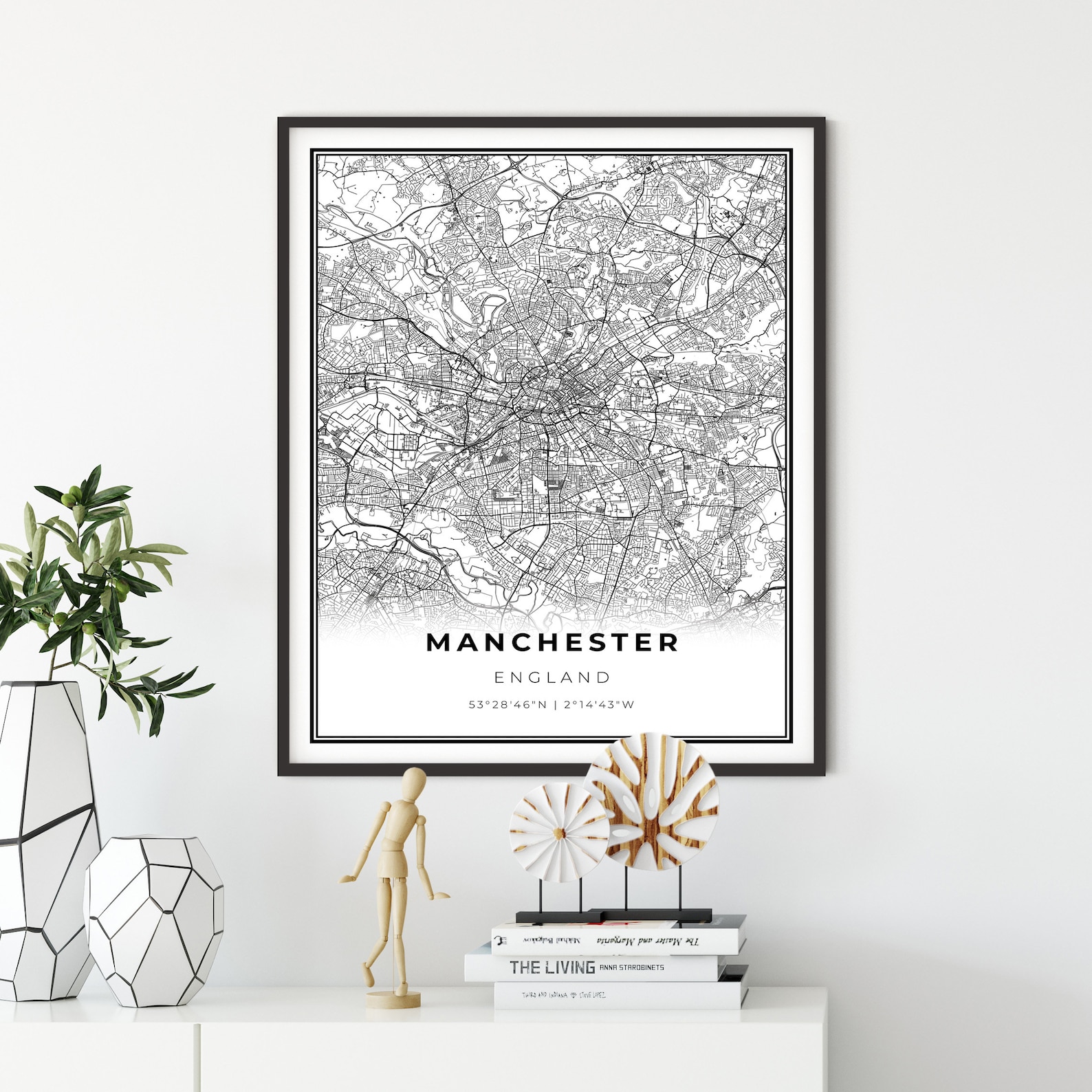 Manchester Map Print England United Kingdom UK Map Art - Etsy