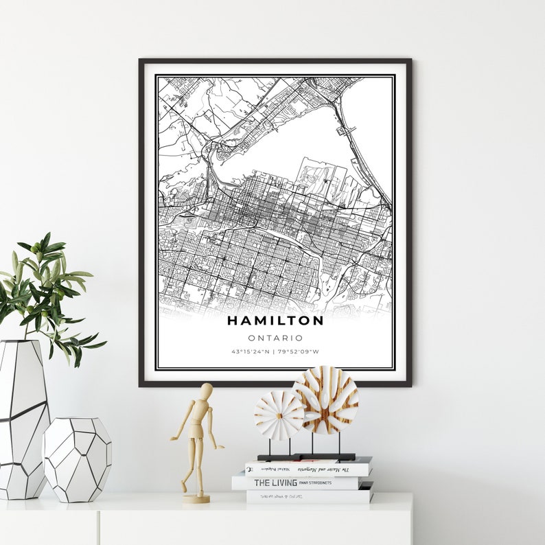 Hamilton Map Print Ontario ON Canada Map Art Poster City | Etsy