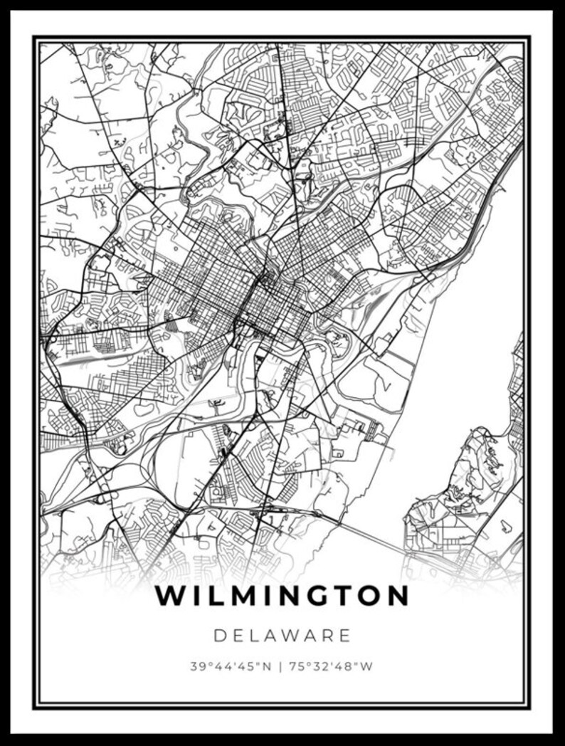 Wilmington Delaware Map Art Print: City Street Map Poster - Etsy