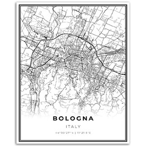 Bologna Map Print Italy Italia Map Art Poster City Street - Etsy