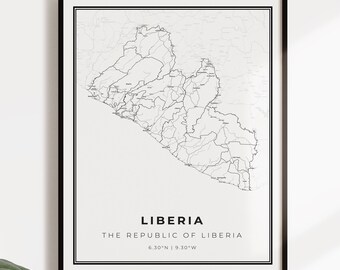 Vintage Map of Liberia Map Historic Liberia Print Liberia - Etsy