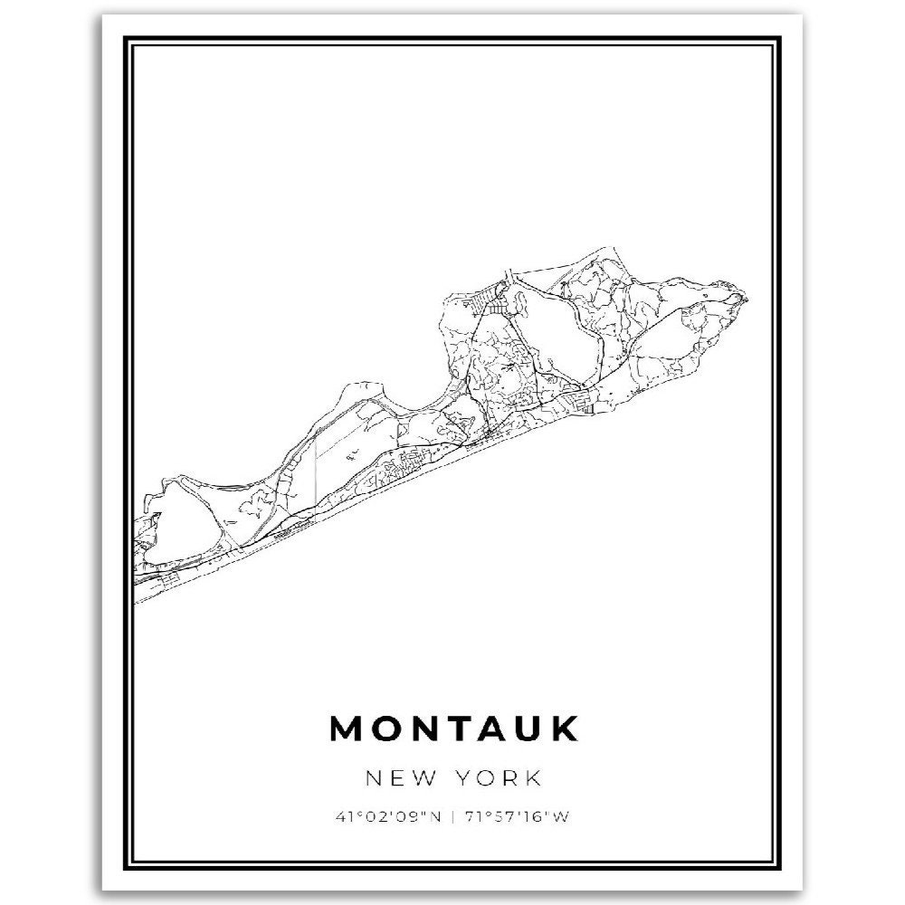 Montauk Map Art Print: New York City Street Map Poster - Etsy