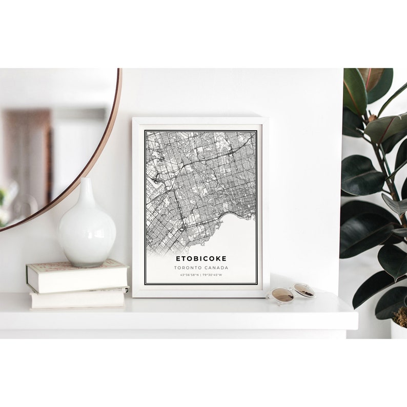 Etobicoke Map Print Toronto Ontario ON Canada Map Art Poster - Etsy