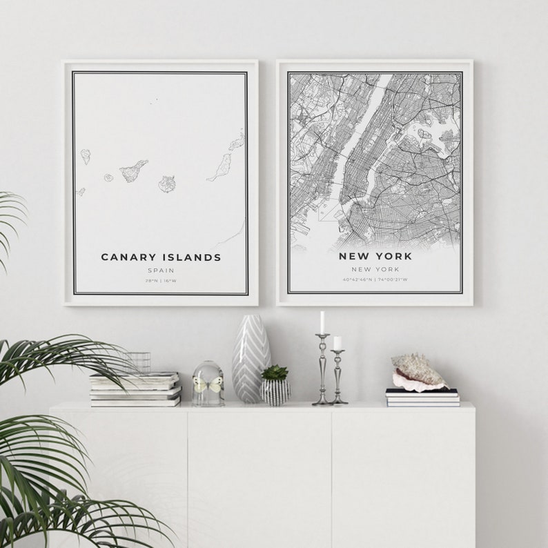 Canary Islands Map Print Spain Road Map Poster Islas - Etsy