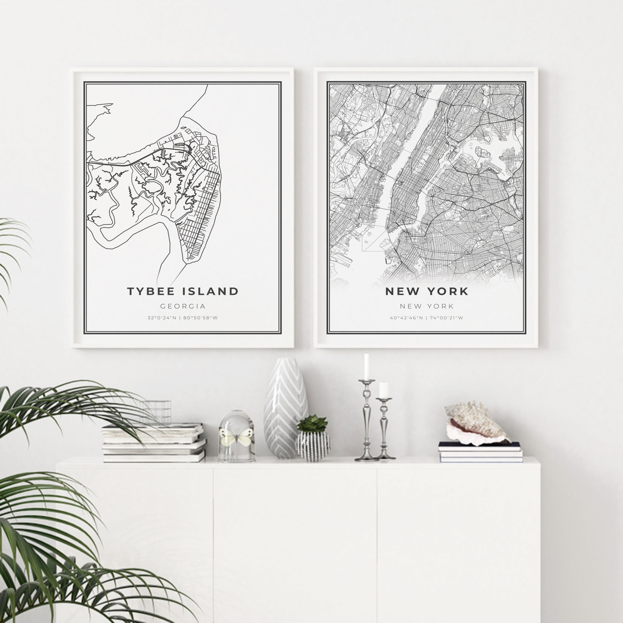 Tybee Island Map Print Georgia GA USA Map Art Poster City - Etsy