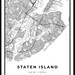 Staten Island Map Print, New York City NYC NY USA Map Art Poster ...