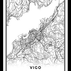 Vigo Map Print, Spain Map Art Poster, City Map Wall Art, Birthday Gifts ...