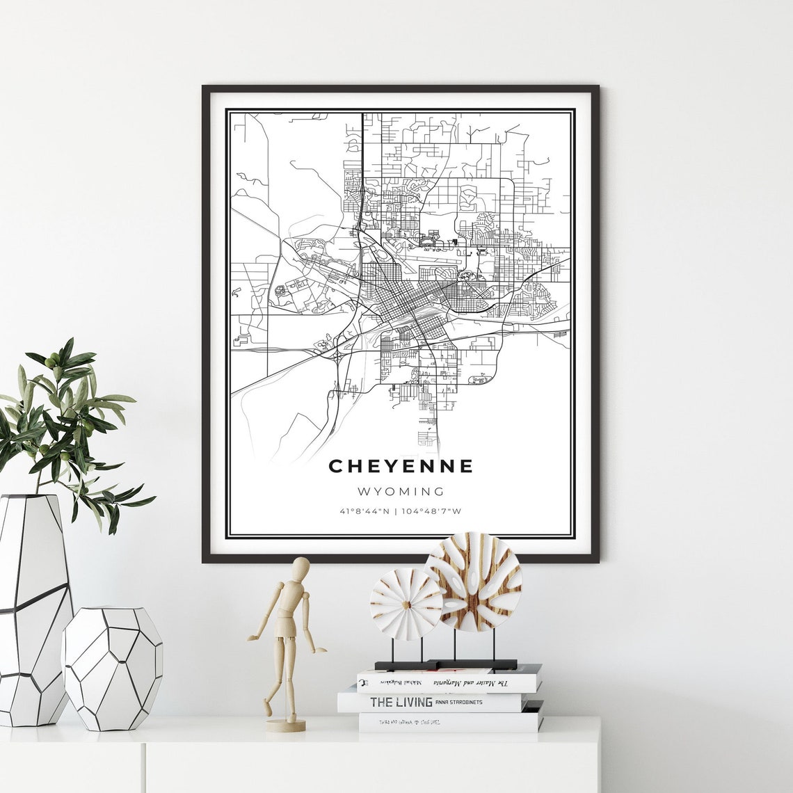 Cheyenne Map Print Wyoming WY USA Map Art Poster City Street - Etsy