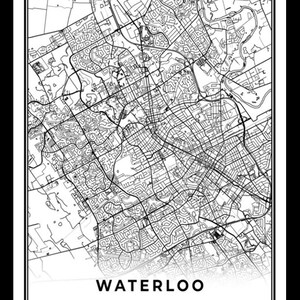 Waterloo Ontario Map Art Print: City Street Map Poster - Etsy