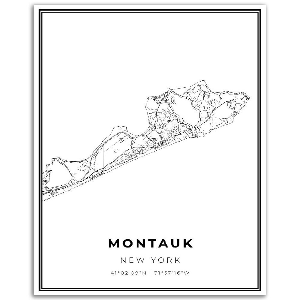 Montauk Map Art Print: New York City Street Map Poster - Etsy