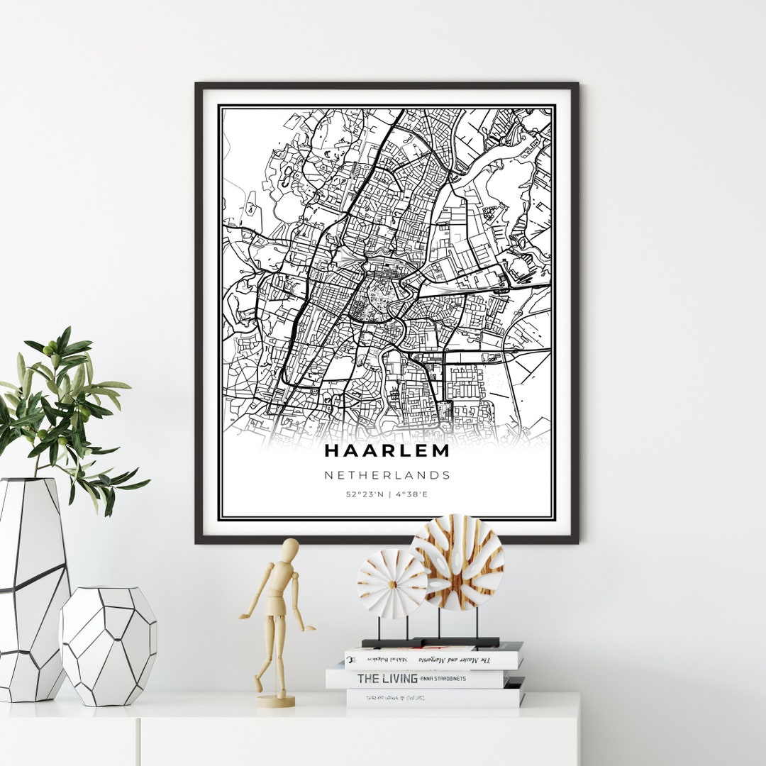 Haarlem Netherlands Map Art Print: City Street Poster - Etsy
