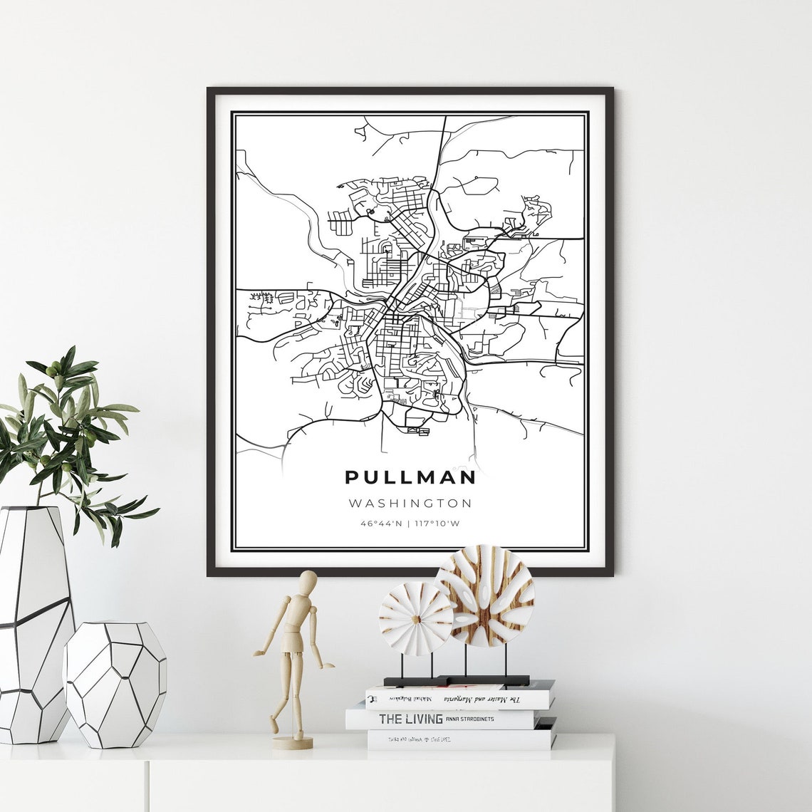 Pullman Map Print Washington WA USA Map Art Poster WSU | Etsy