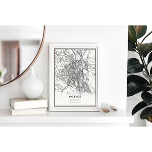 Kosice Map Print, Slovakia Map Art Poster, Kassa Kaschau, City Map Wall ...