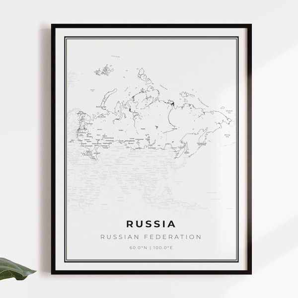 Russia Map - Etsy