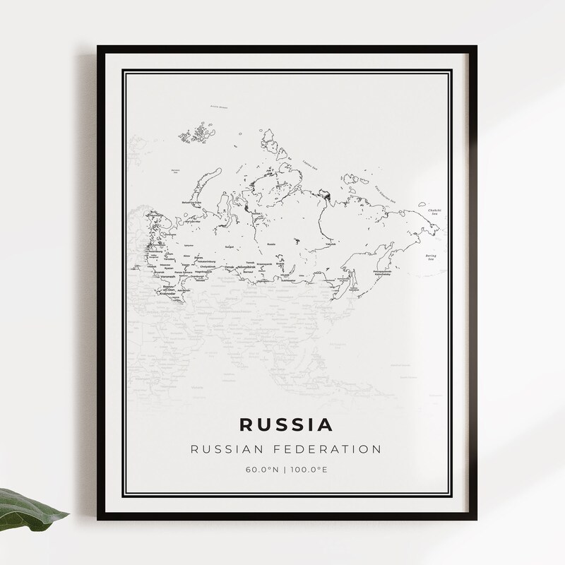 Russia Map - Etsy