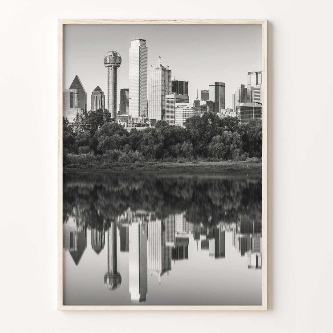 Dallas Skyline Print: Black and White Texas Wall Art - Etsy