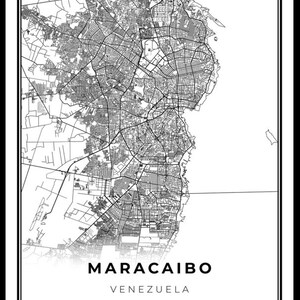 Maracaibo Venezuela Map Art Print: City Street Map Poster - Etsy