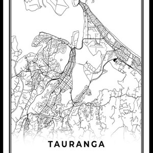 Tauranga Map Print, New Zealand Map Art Poster, Bay of Plenty, City Map ...