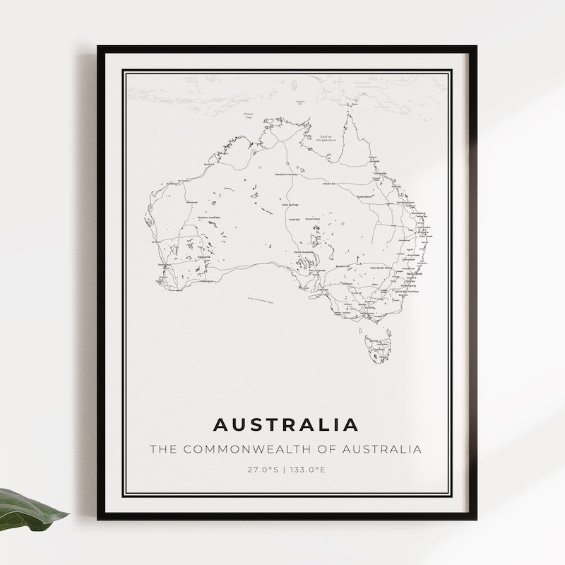 Australia Map Wall Art - Etsy