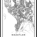 Mazatlan Mexico Map Art Print: Cityscape Wall Art - Etsy