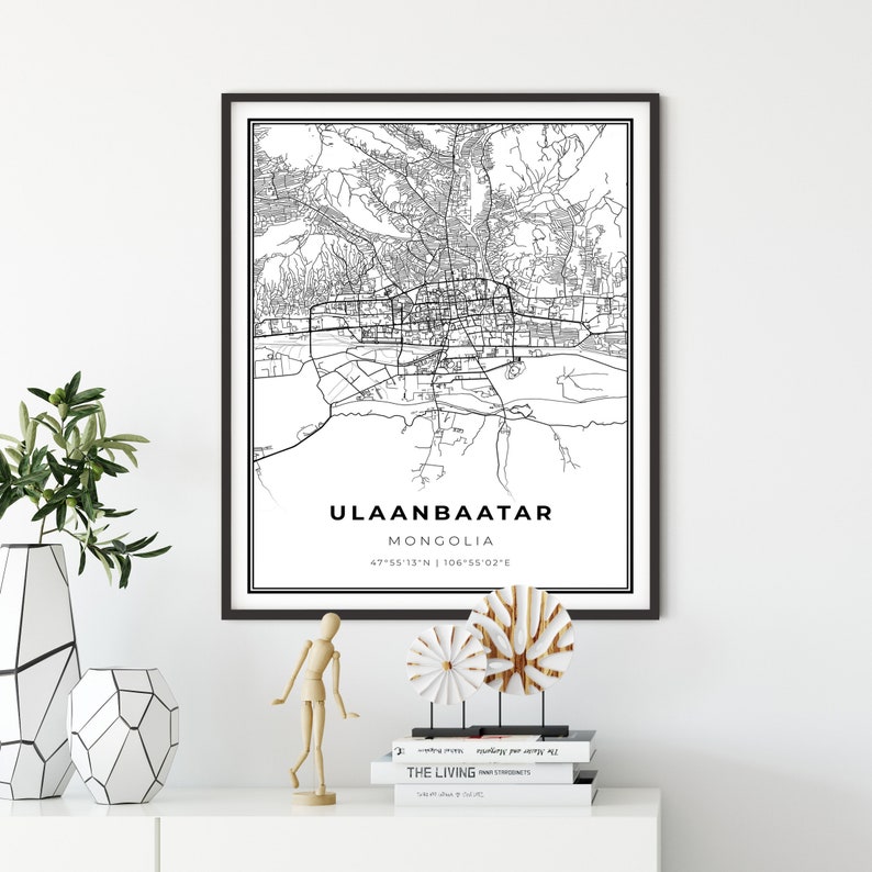 Ulaanbaatar Map Print Mongolia Map Art Poster City Map Wall - Etsy