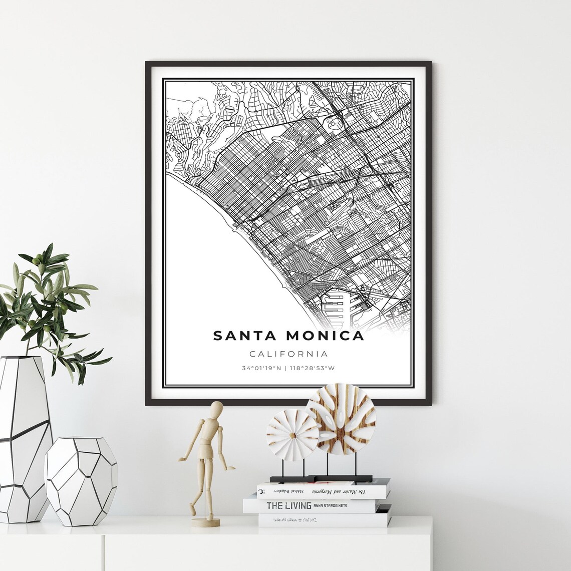 Santa Monica Map Print California CA USA Map Art Poster City | Etsy
