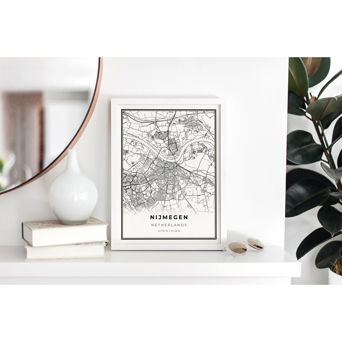 Nijmegen Map Print Netherlands Map Art Poster Nimwegen | Etsy