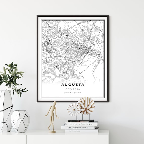 Augusta Map Print Georgia GA USA Map Art Poster City Street | Etsy
