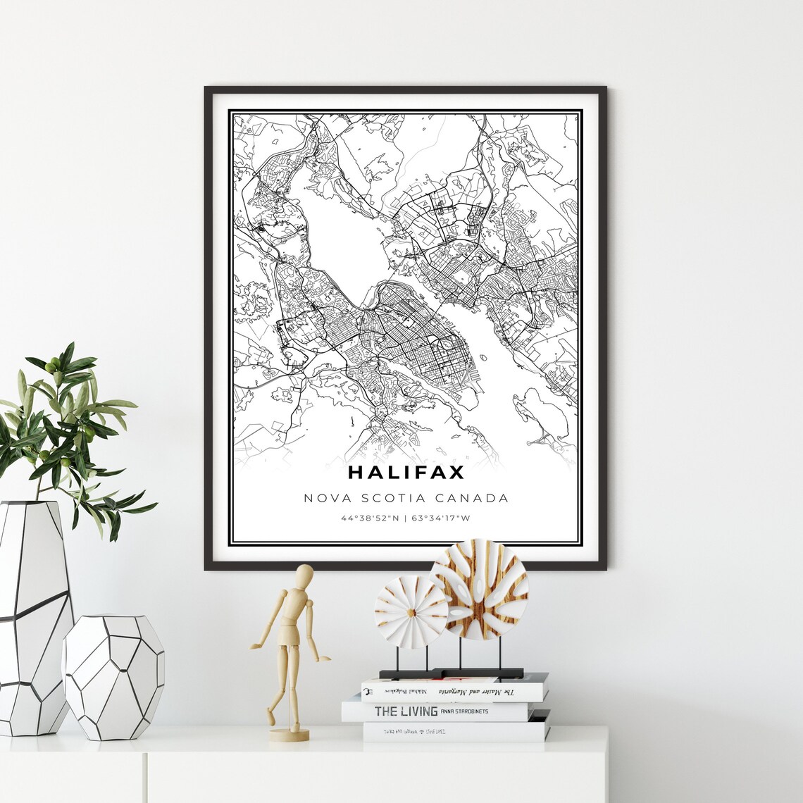 Halifax Area Map Print Nova Scotia NS Canada Map Art Poster | Etsy