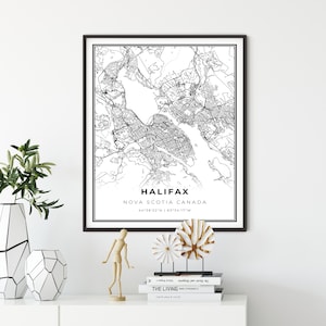 Halifax Area Map Print, Nova Scotia NS Canada Map Art Poster, Dartmouth ...