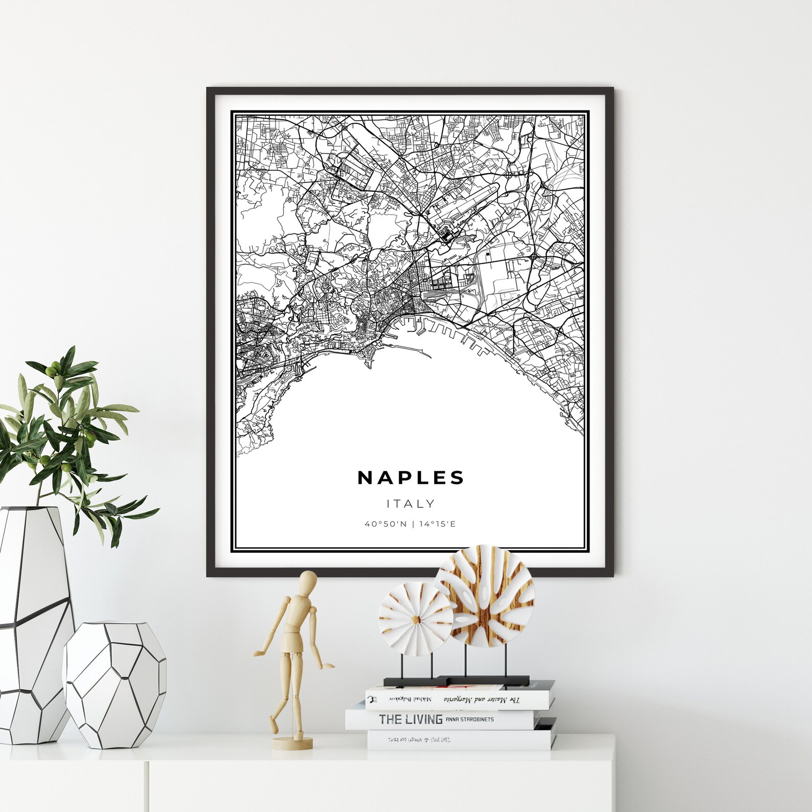 Naples Map Print Italy Napoli Italia Map Art Poster City - Etsy