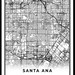 Santa Ana Map Print California CA USA Map Art Poster City - Etsy