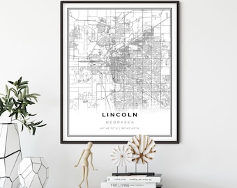 Omaha Map Print Nebraska NE USA Map Art Poster City Street | Etsy