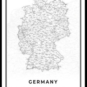 Germany Map Poster: Country Road Map Wall Art - Etsy