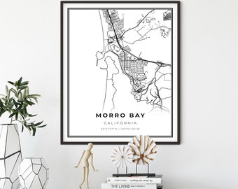 Morro Bay Map Print California Poster - Etsy