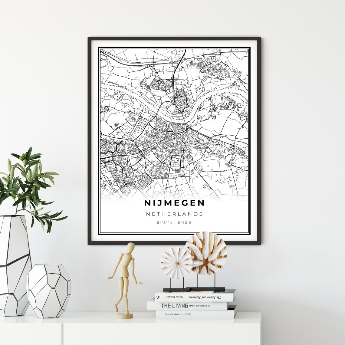 Nijmegen Map Print Netherlands Map Art Poster Nimwegen | Etsy