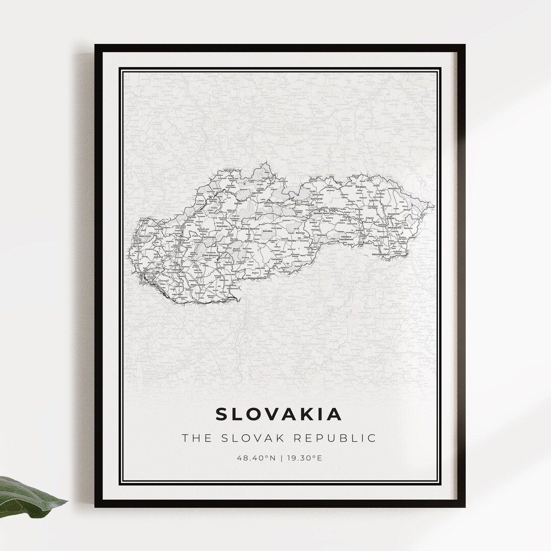 Slovakia Map Poster: Country Road Map Wall Art - Etsy