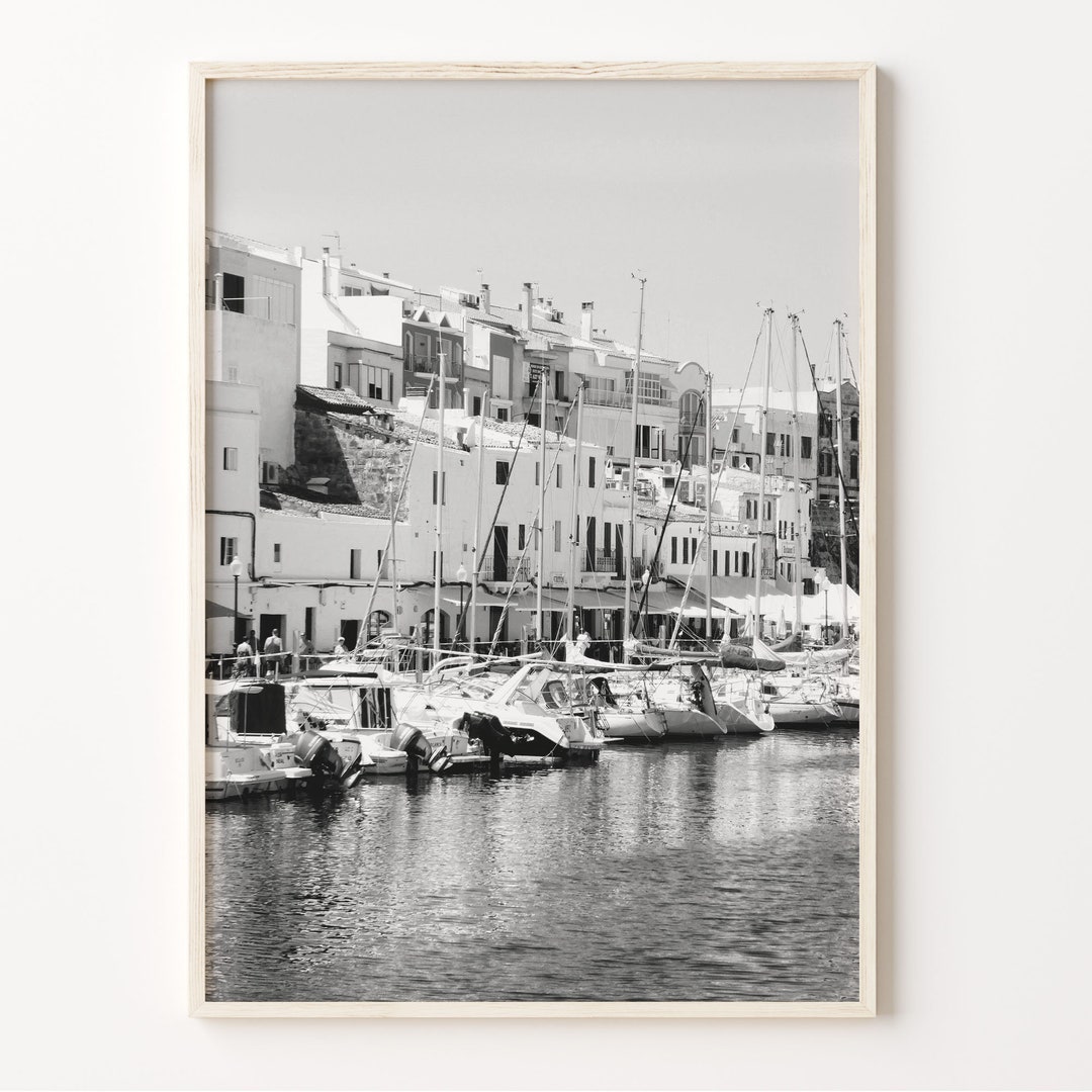 Menorca Wall Art, Black and White Menorca Print, Monte Toro Spain Photo ...