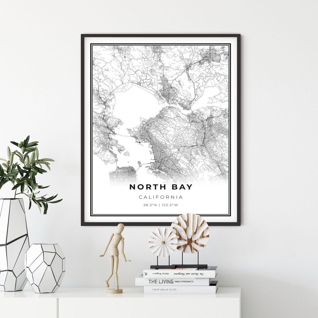 North Bay Map Print California CA USA Map Art Bay Area City - Etsy
